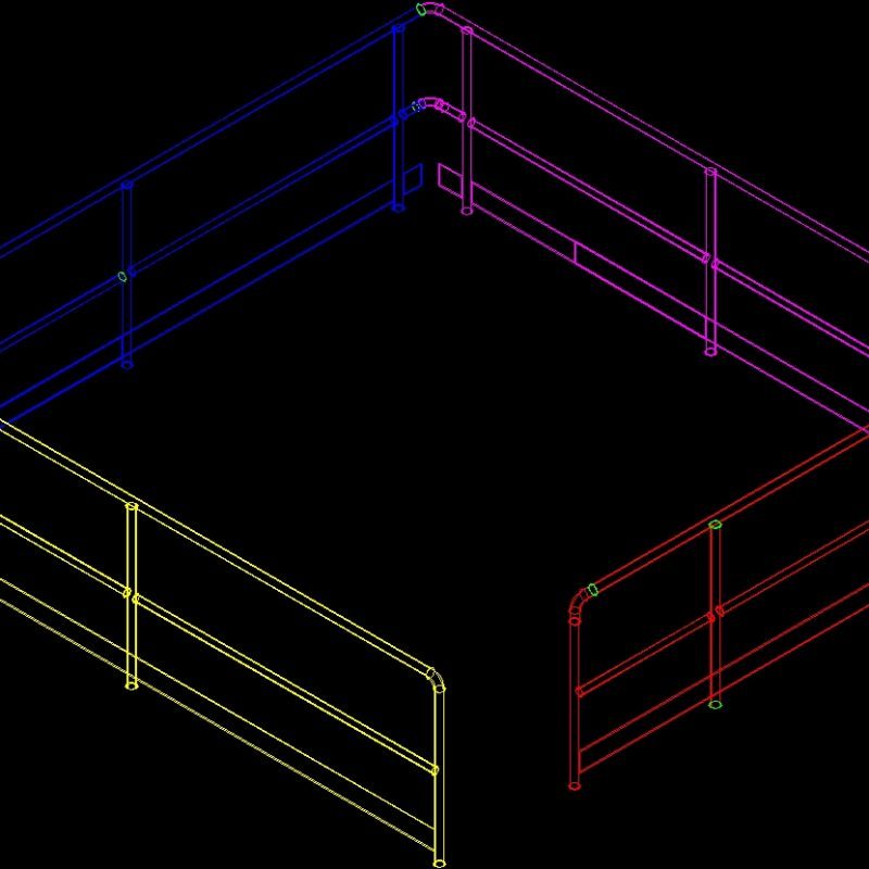 Railing For Platform DWG Block for AutoCAD • Designs CAD