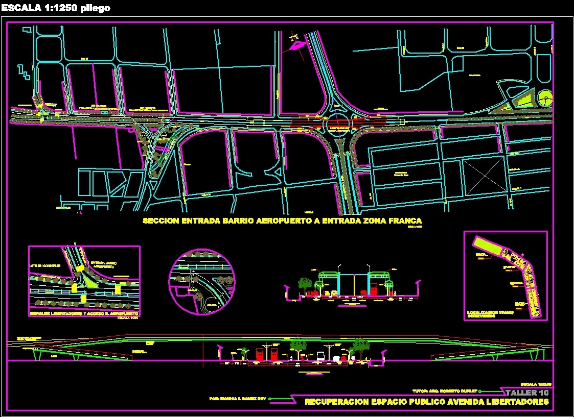 Recovery Public Space Av Libertadores- Cucuta DWG Section for AutoCAD ...