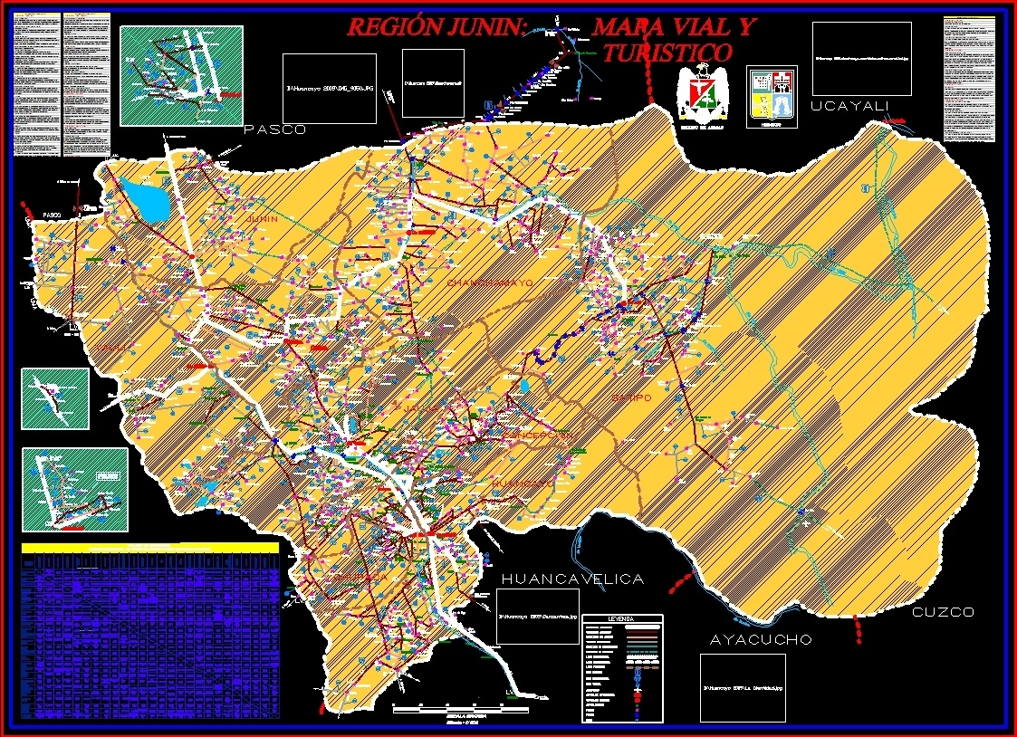 Road And Tourist Map - Map Of The Region Of Junin DWG Detail for ...