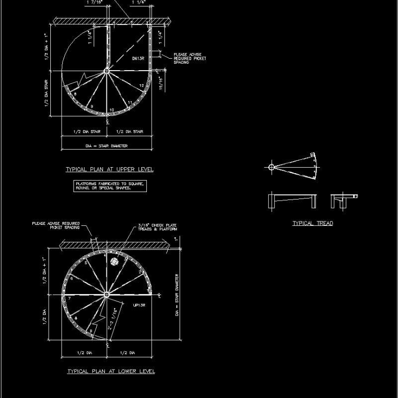 Spiral Staircase DWG Detail for AutoCAD • Designs CAD Spiral Staircase DWG Detail for AutoCAD • Designs CAD