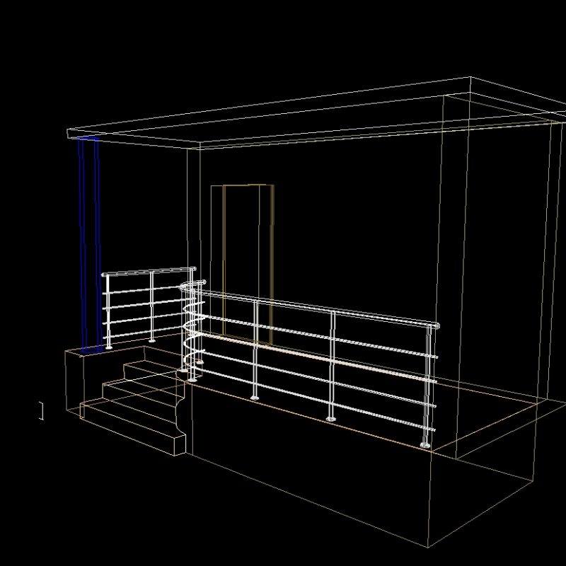 Stainless Handrail 3D DWG Model for AutoCAD • Designs CAD