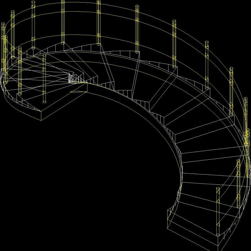 Stair 3D DWG Model for AutoCAD | DesignsCAD