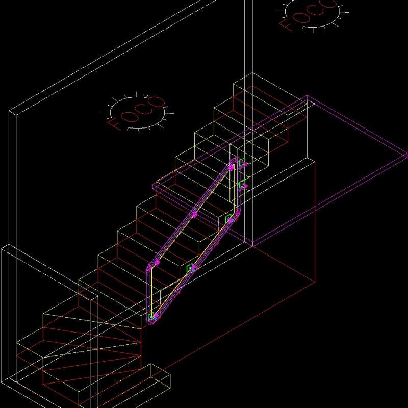 Stairway 3D DWG Model for AutoCAD | DesignsCAD