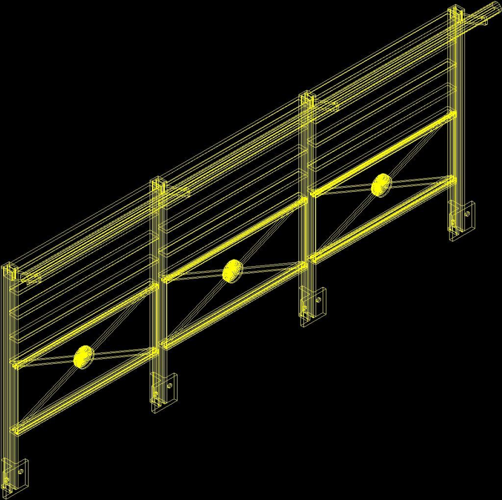 Steel Railing 3D DWG Model for AutoCAD • Designs CAD