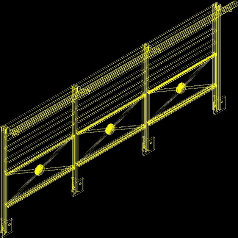 Steel Railing 3D DWG Model for AutoCAD • Designs CAD