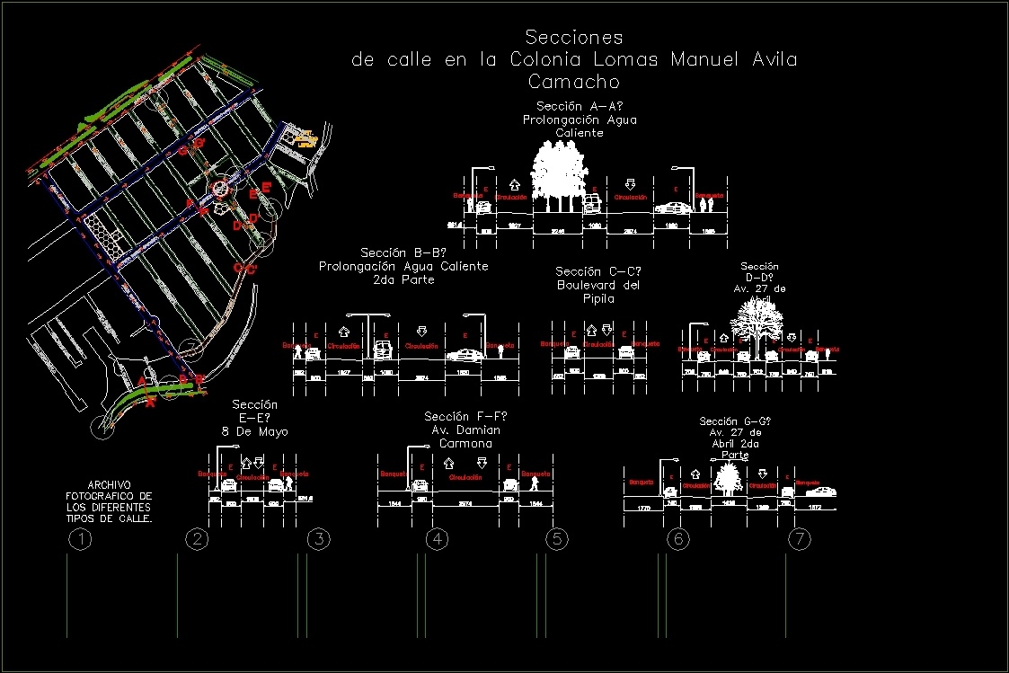 Street Sections - City Riobamba 2D DWG Section for AutoCAD • Designs CAD
