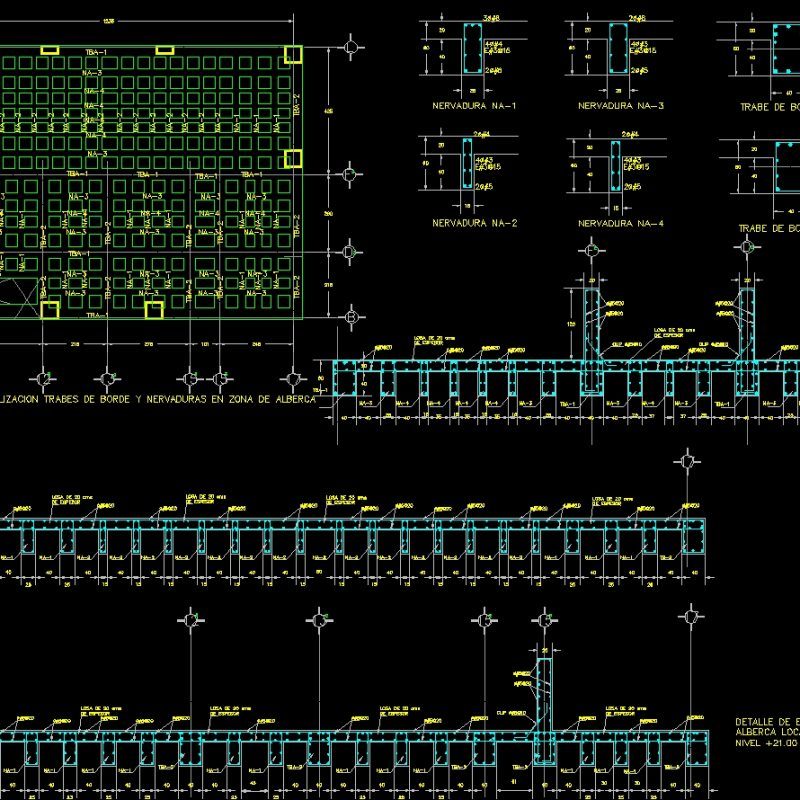 Swimming Pool - Structural Project DWG Full Project for AutoCAD ...