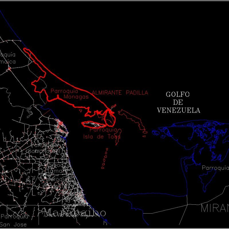 Town Map Almirante Padilla, Venezuela DWG Block for AutoCAD • Designs CAD