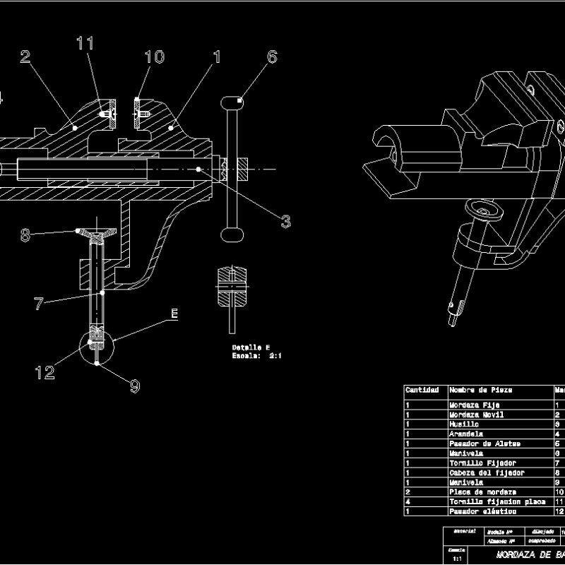 Vice, Bench Vice DWG Section for AutoCAD • Designs CAD