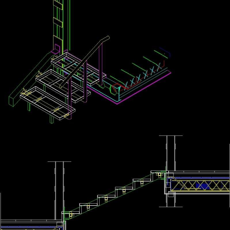Wooden Ladder DWG Section for AutoCAD • Designs CAD
