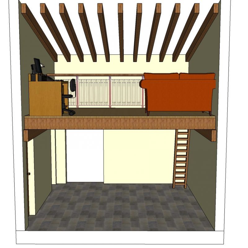 Wooden Attic 3D DWG Detail for AutoCAD • Designs CAD
