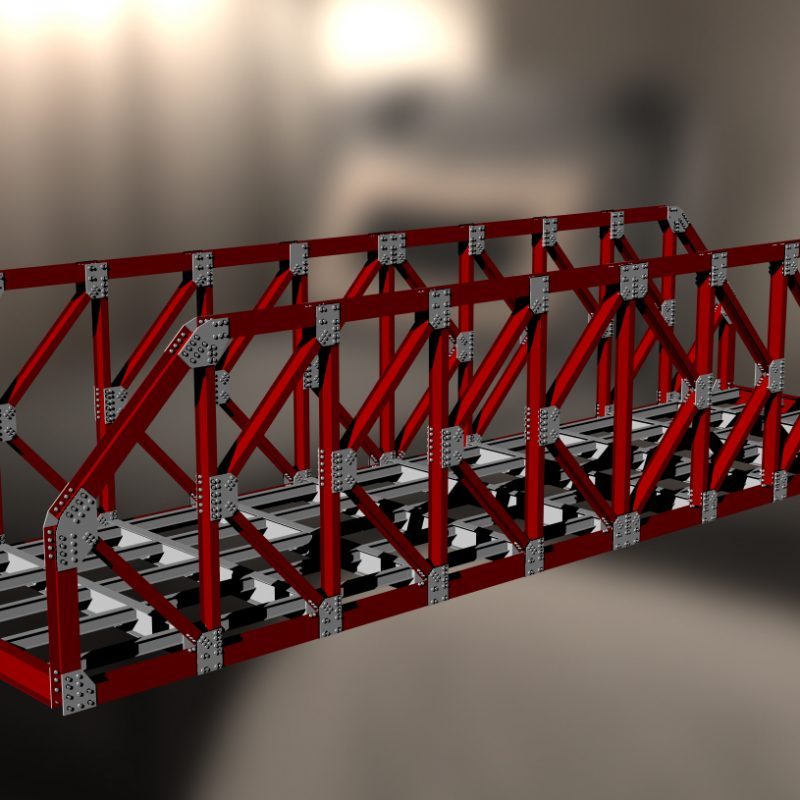Steel - Structure - K - Truss - Bridge 3D DWG Model for AutoCAD ...