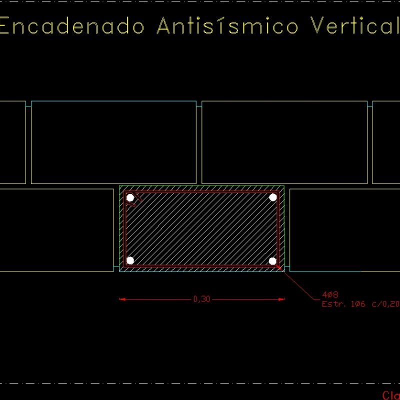 Antiseismic Chained Vertical DWG Block for AutoCAD • Designs CAD