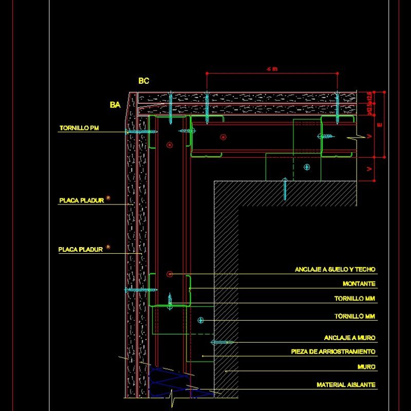 Backing Board Multiple Plate - Plaster Panels DWG Section for AutoCAD ...