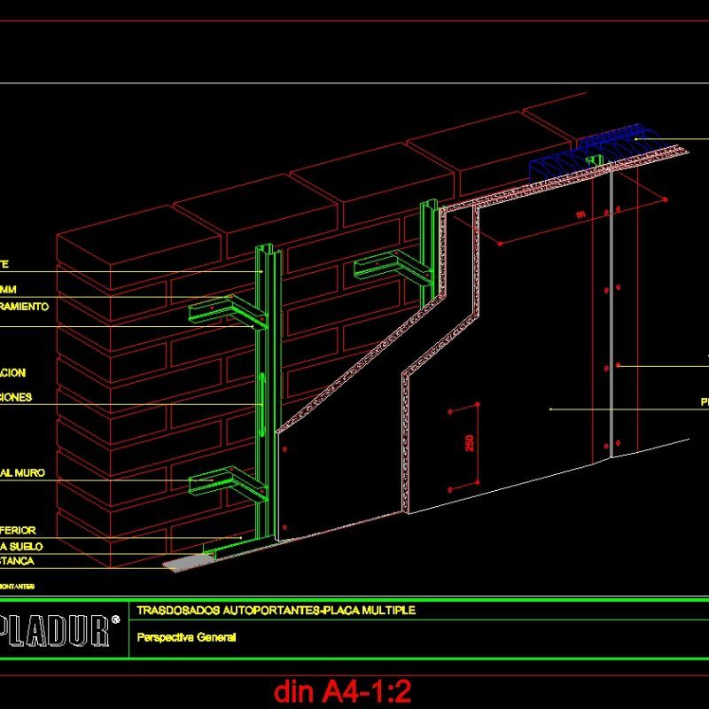 Backing Board Multiple Plate - Plaster Panels DWG Section for AutoCAD ...