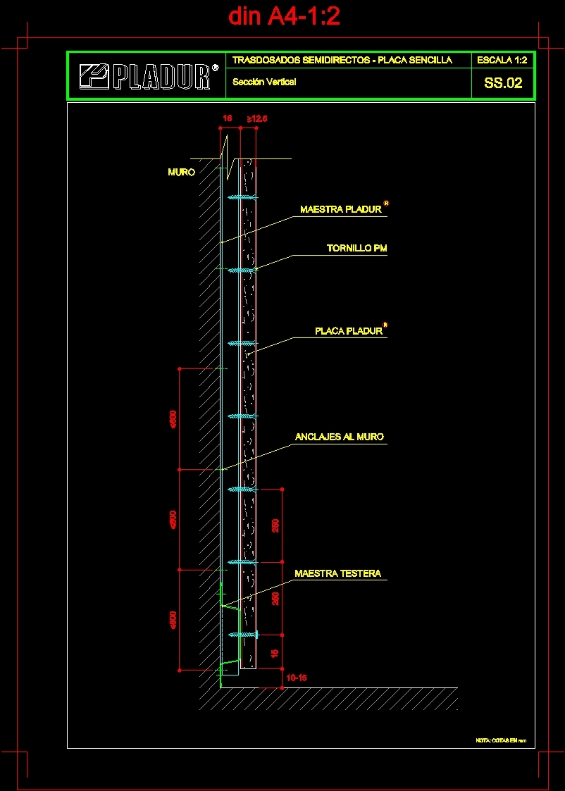 Backing Board Semi Direct Simple Plate - Details - Sections DWG Section ...