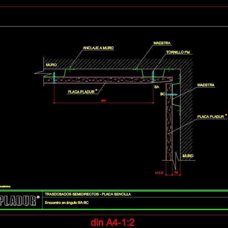 Backing Board Semi Direct Simple Plate - Details - Sections DWG Section ...