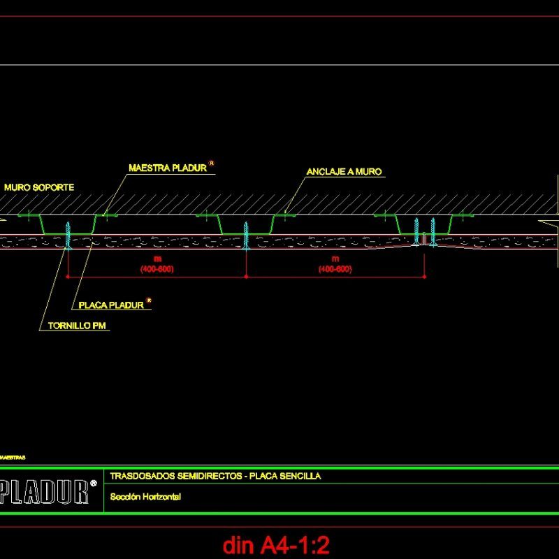 Backing Board Semi Direct Simple Plate - Details - Sections DWG Section ...