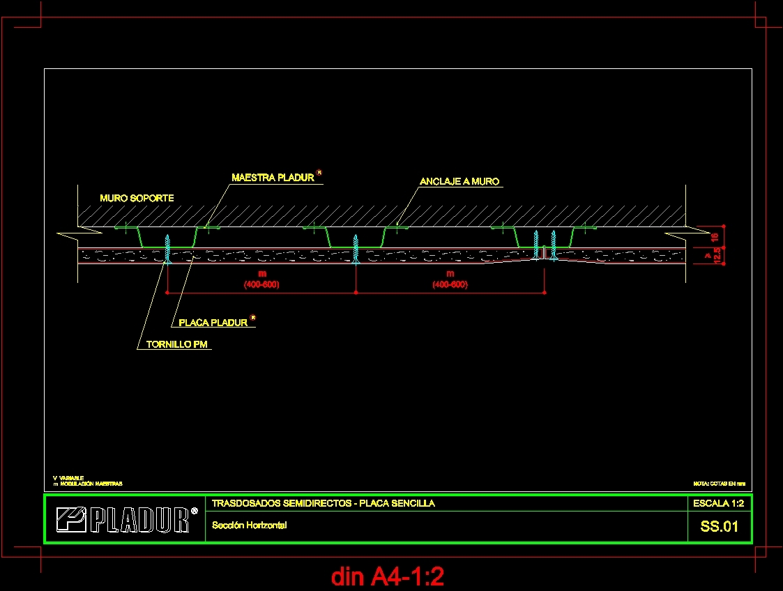 Backing Board Semi Direct Simple Plate - Details - Sections DWG Section ...