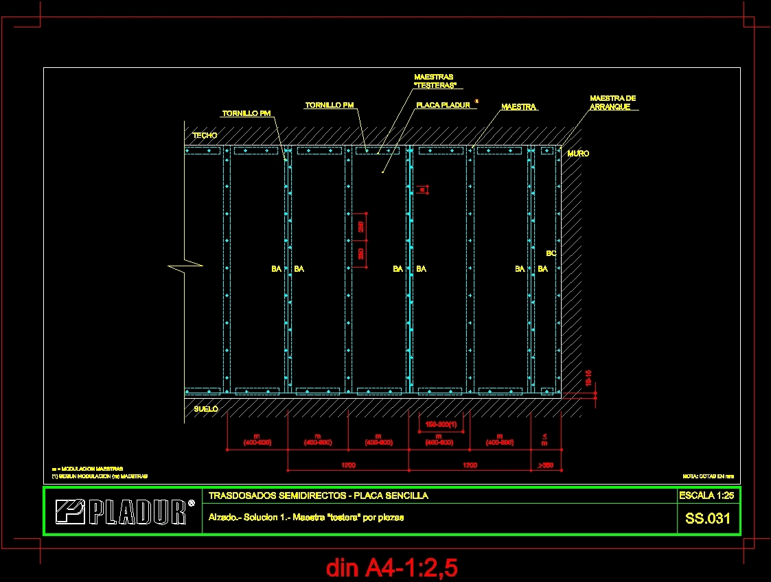 Backing Board Semi Direct Simple Plate - Details - Sections DWG Section ...
