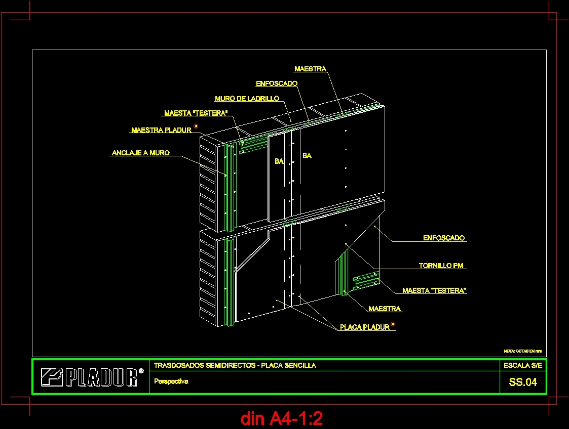 Backing Board Semi Direct Simple Plate - Details - Sections DWG Section ...