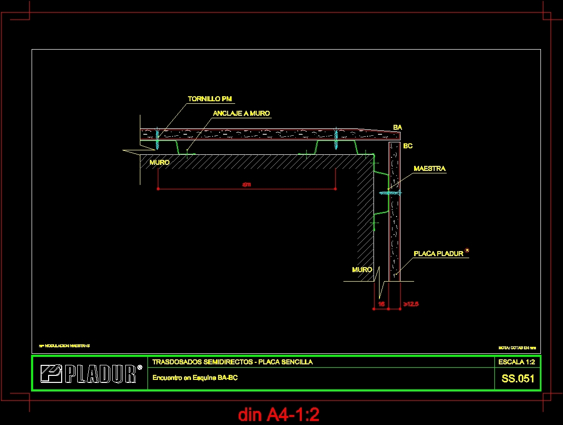 Backing Board Semi Direct Simple Plate - Details - Sections DWG Section ...