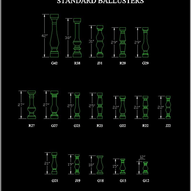 Balusters DWG Block for AutoCAD • Designs CAD