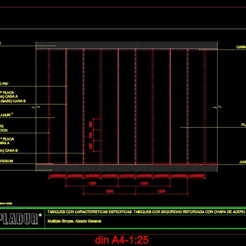 Blocks With Security Reinforce With Steel Foils DWG Section for AutoCAD ...