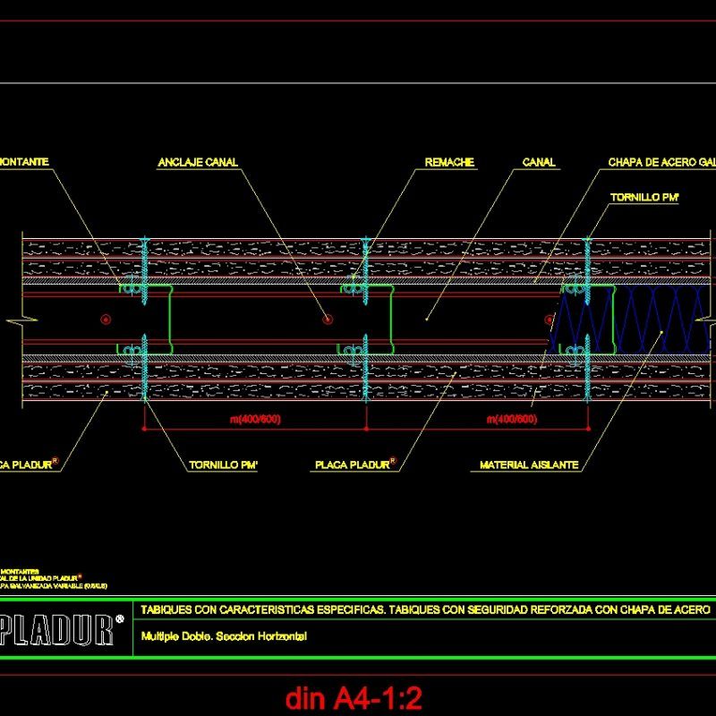 Blocks With Security Reinforce With Steel Foils DWG Section for AutoCAD ...