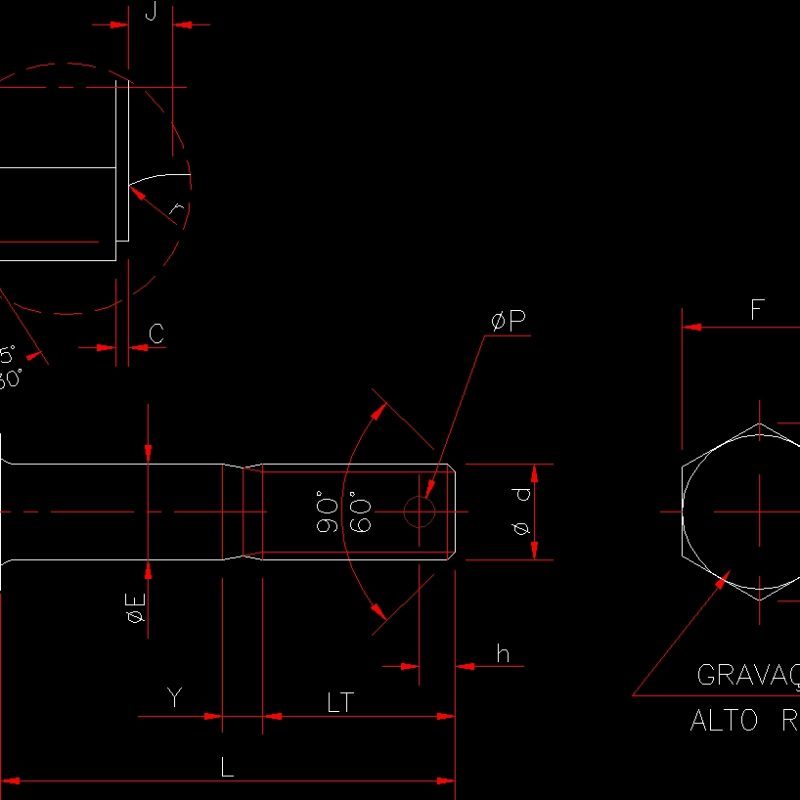 Bolt Hexagonal Top DWG Block for AutoCAD • Designs CAD