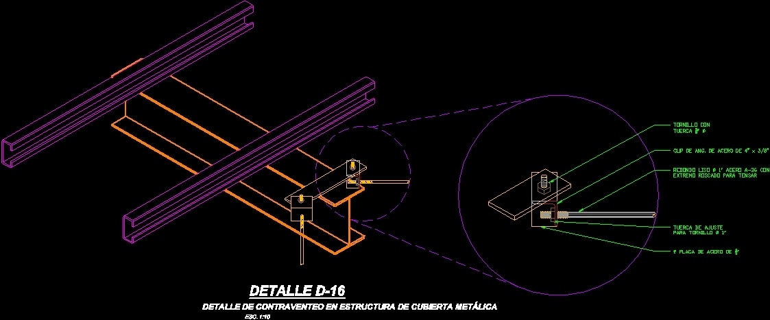 Bracing Detail In Metal Roofs DWG Detail for AutoCAD • Designs CAD