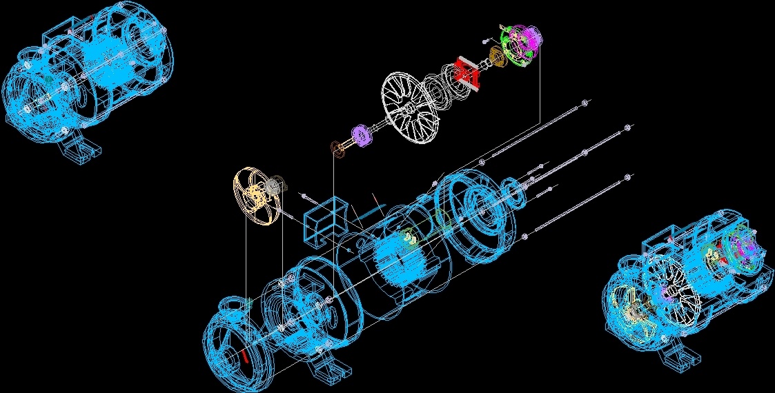 Centrifugal Pump - Expanded View 3D DWG Model for AutoCAD • Designs CAD