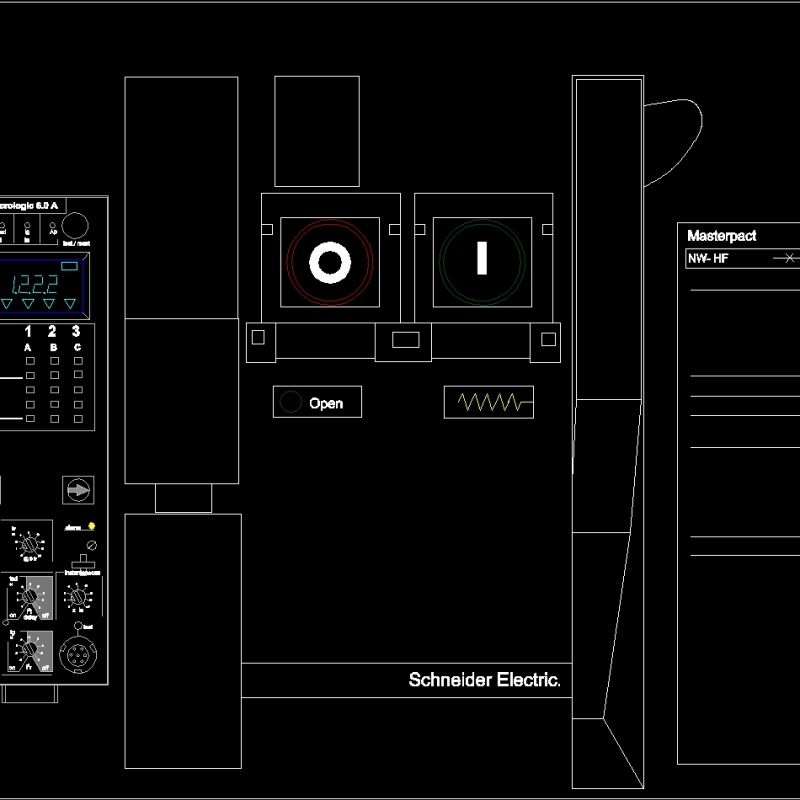 Circuit Breaker, Masterpact Square D DWG Detail for AutoCAD • Designs CAD