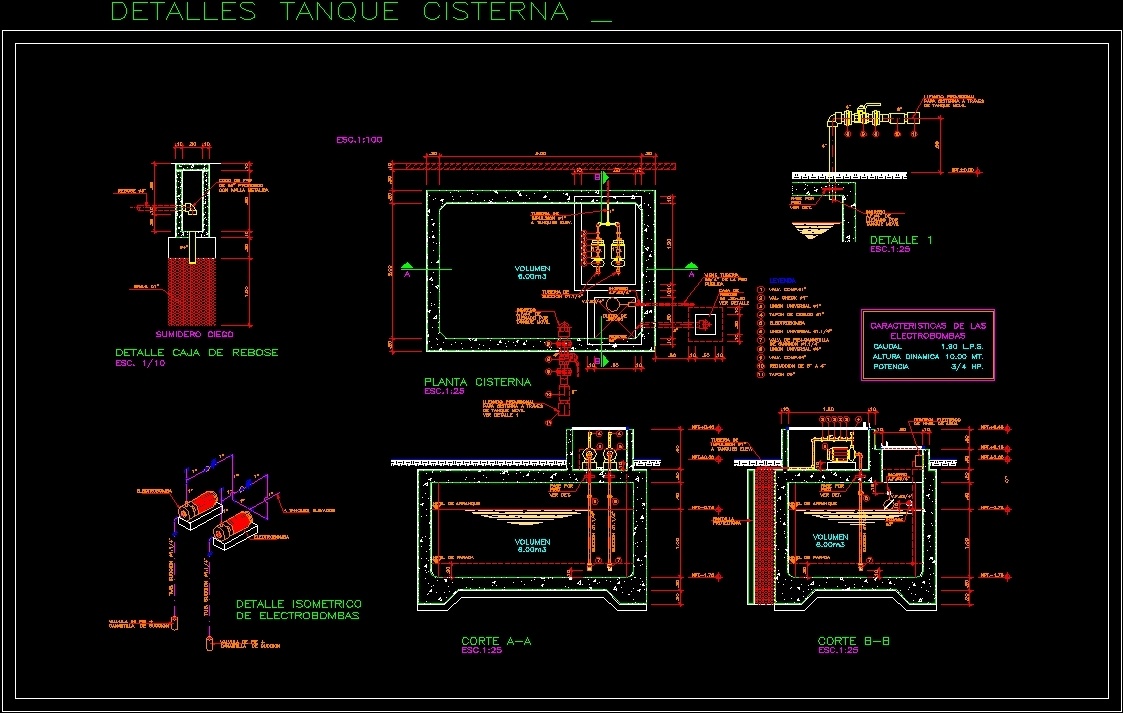 Cistern With Connection To Elevated Tank DWG Detail for AutoCAD ...