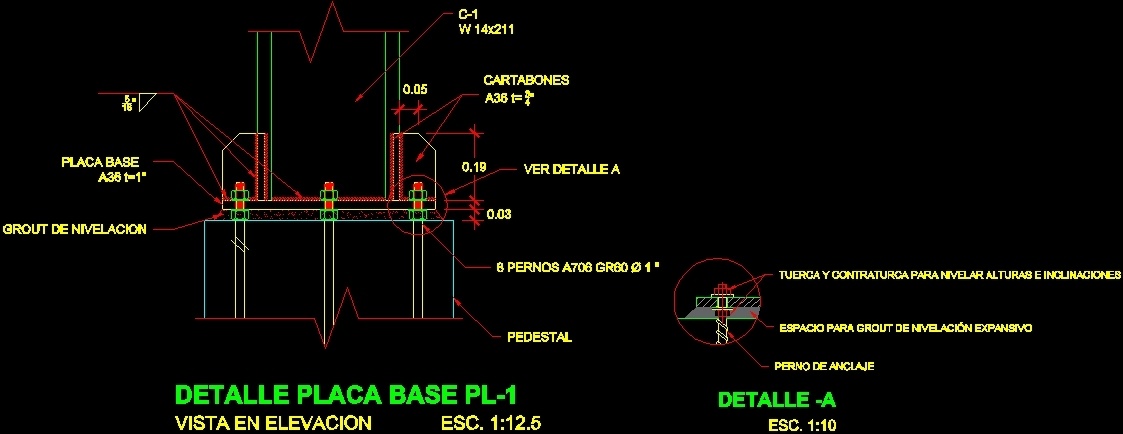 Column Detail Steel Anchor DWG Detail for AutoCAD • Designs CAD
