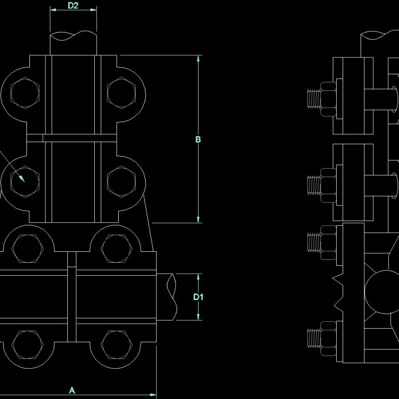 Connector Type Te DWG Block for AutoCAD • Designs CAD