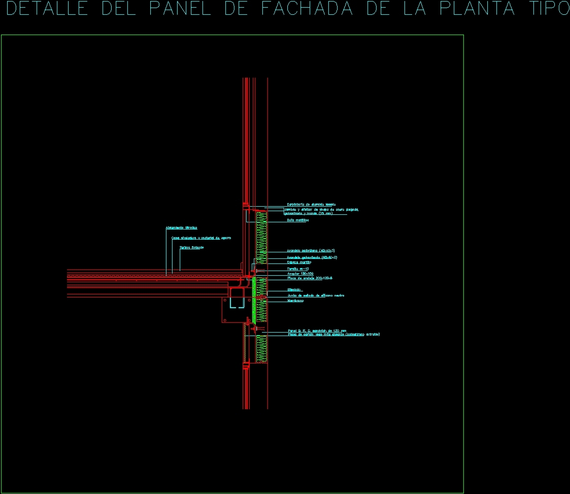 Detail Facade Panel Typical Plant - DWG Detail for AutoCAD • Designs CAD
