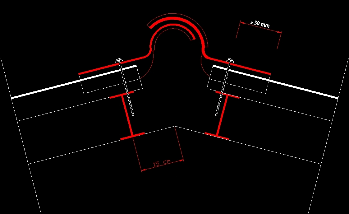 Detail Of A Ridge Of Two Water 2D DWG Detail for AutoCAD • Designs CAD