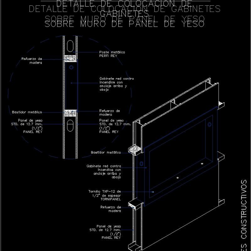 Detail Of Cabinet On Wall Plaster DWG Detail for AutoCAD • Designs CAD
