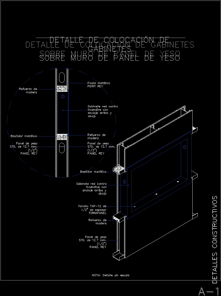 Detail Of Cabinet On Wall Plaster DWG Detail for AutoCAD • Designs CAD