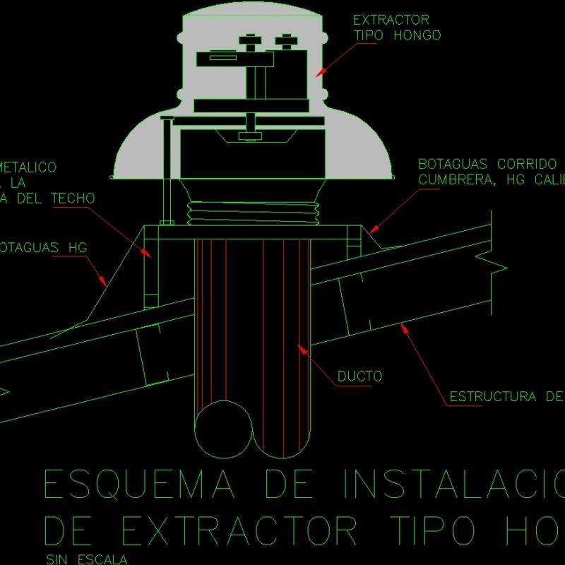 Detail Of Mushroom Type Extractor DWG Detail for AutoCAD • Designs CAD