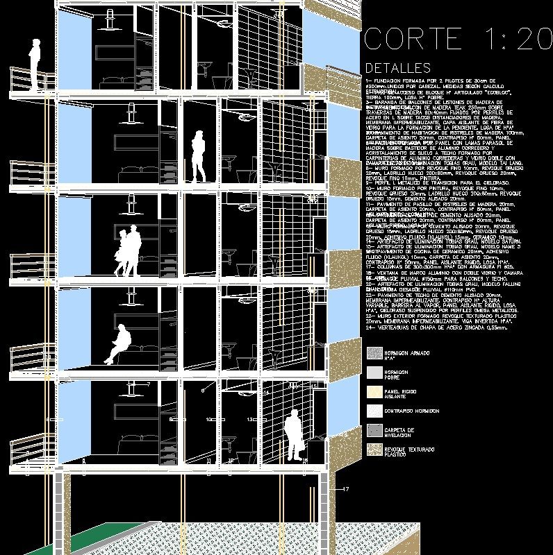 Detailed Court Building 1:20 DWG Detail for AutoCAD • Designs CAD