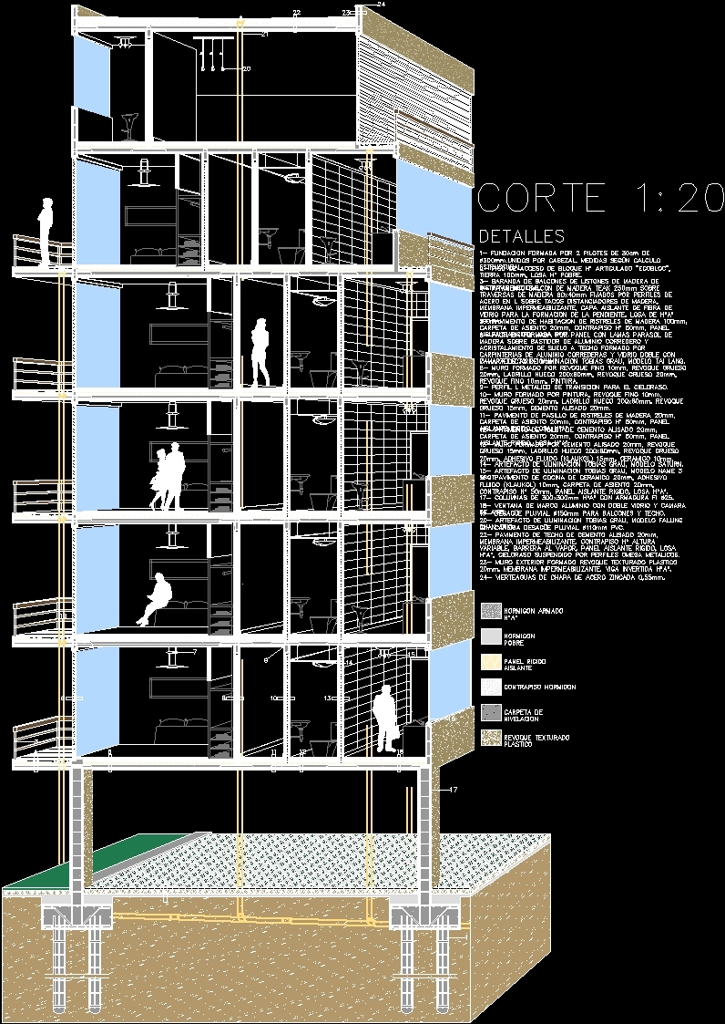 Detailed Court Building 1:20 DWG Detail for AutoCAD • Designs CAD