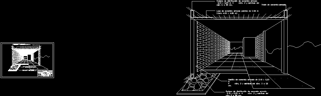 Stone Masonry Foundation Layout Plan Autocad Drawing Dwg