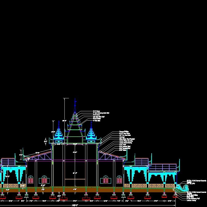 Dhamaryone Traditional Building - Cutting DWG Block for AutoCAD ...