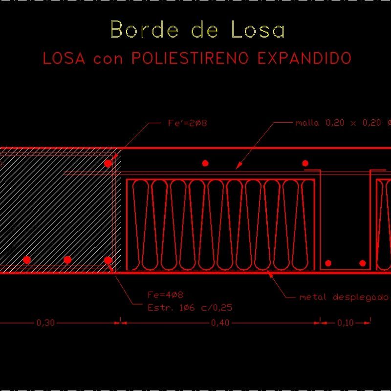 Eave, Edge Of Expanded Polystyrene Roof Slab DWG Block for AutoCAD ...