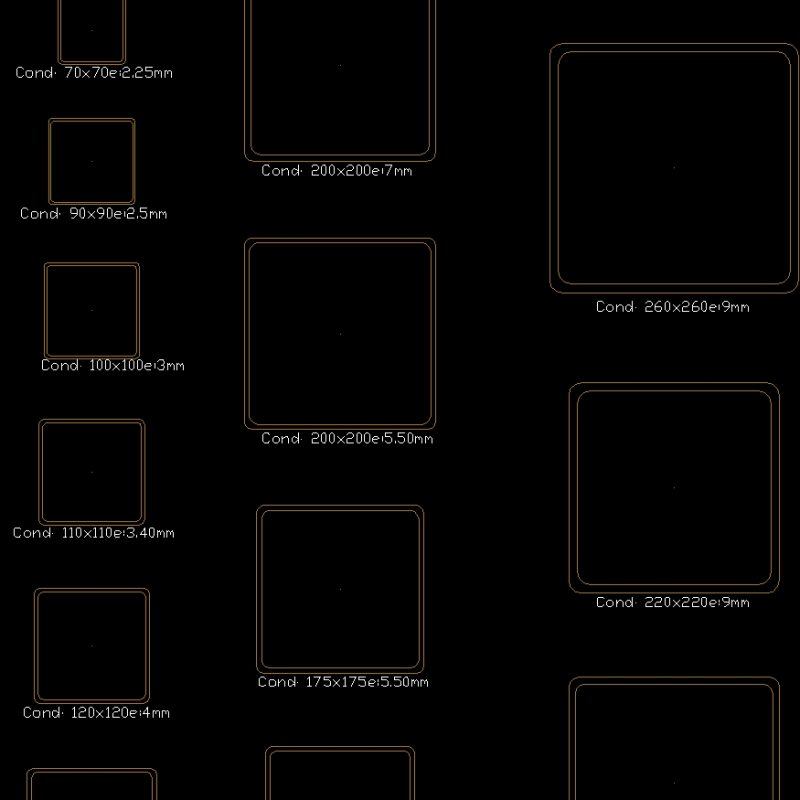 Eco Conduven Section Structural Tubes Square DWG Section for AutoCAD ...