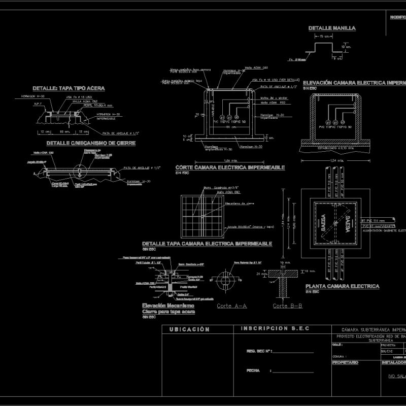 Electric Underground Waterproof Camera DWG Detail for AutoCAD • Designs CAD