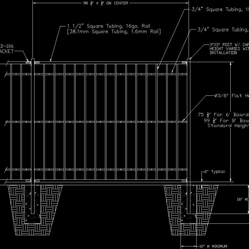 Fence DWG Detail for AutoCAD • Designs CAD