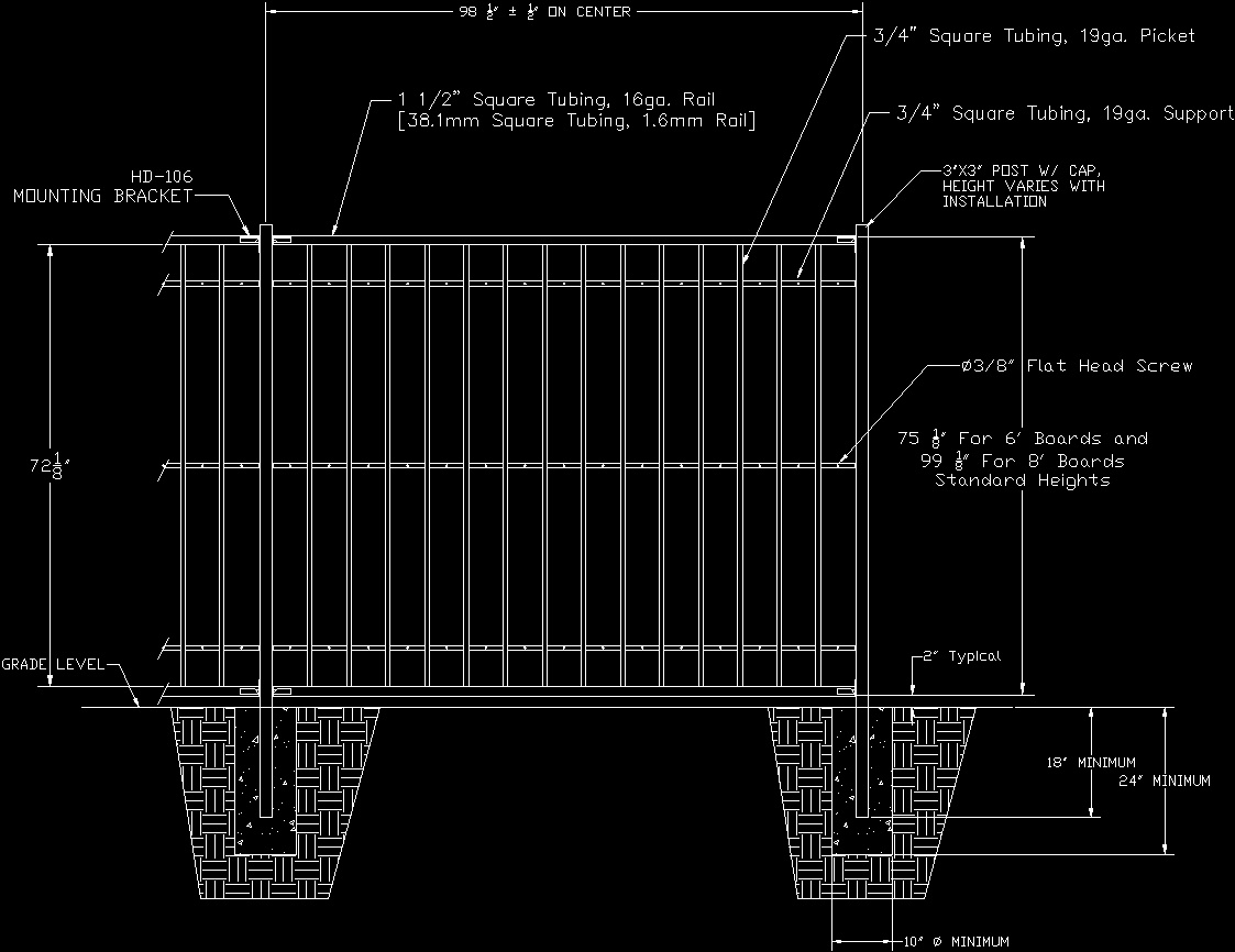 Fence DWG Detail For AutoCAD Designs CAD